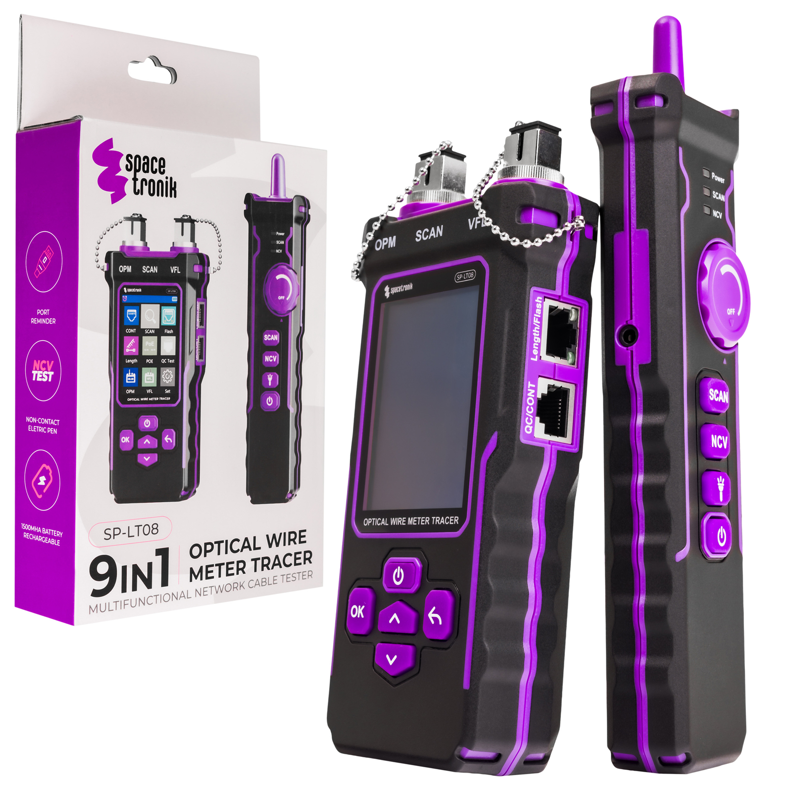 Miernik Światłowodowy Spacetronik SP-LT08 – Tester Kabli, OPM & LAN