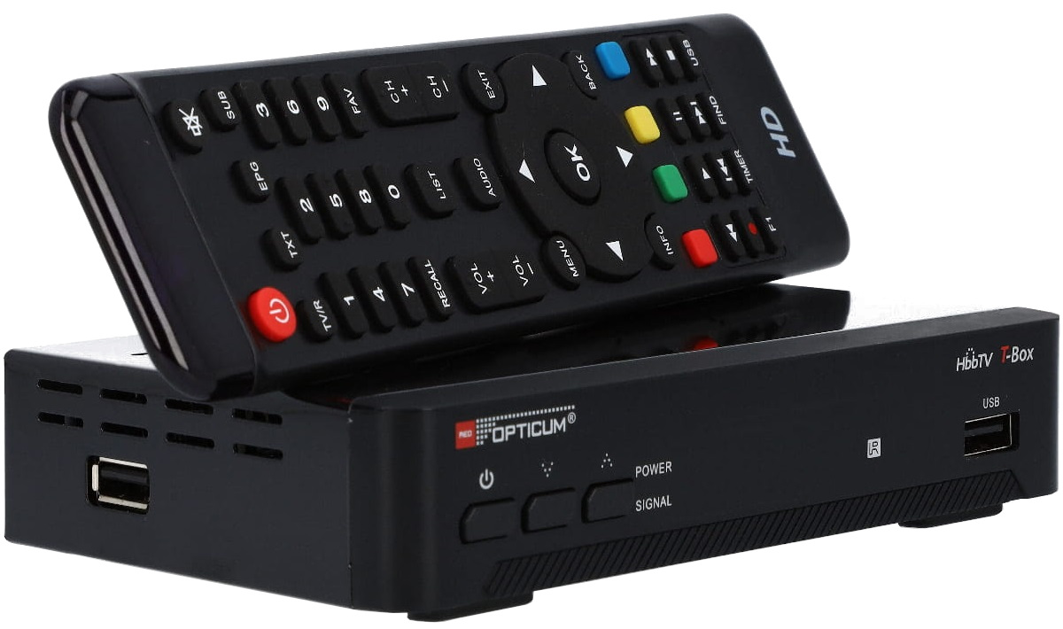 Tuner DVB-T2 HBBTV T-BOX Opticum HEVC – Odbiornik DVB-T2 H.265 z HbbTV